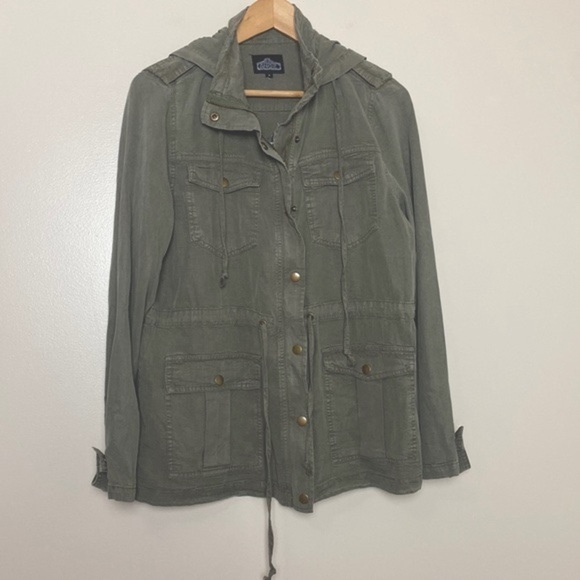 Angie | Jackets & Coats | Angie Military Style Vintage Wash Drawstring ...